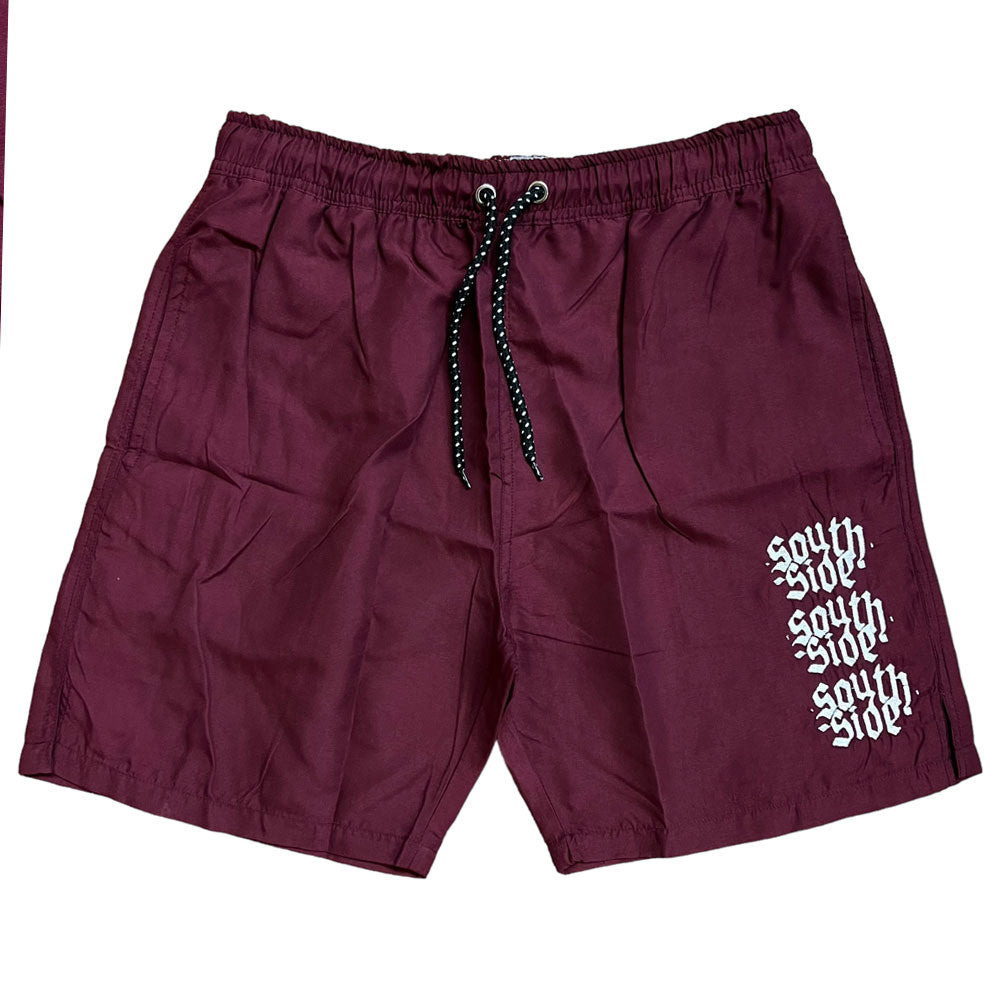 Southside Icon Water Short Embroidered Burgundy – Southside Skatepark ...